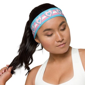 Transgender Pride Flag Headband With Hearts, LGBTQ Pride Month Gift ...