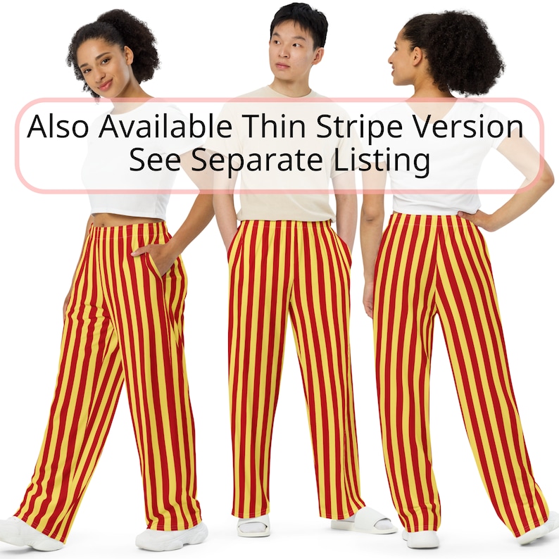 Carnival Circus Striped Unisex Wide Leg Pants Trousers. Sizes 2XS to ...