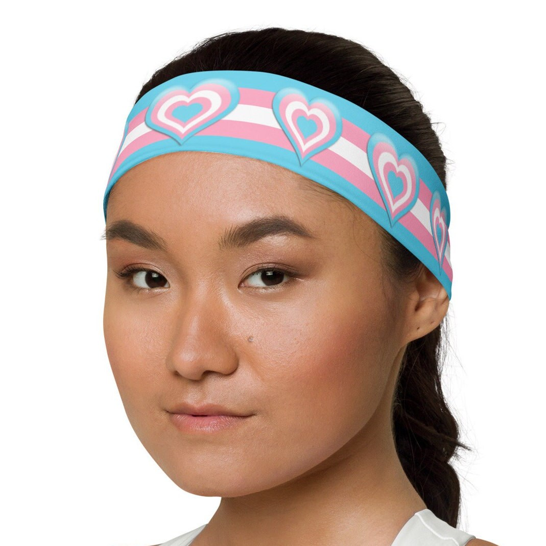 Transgender Pride Flag Headband With Hearts LGBTQ Pride Month - Etsy