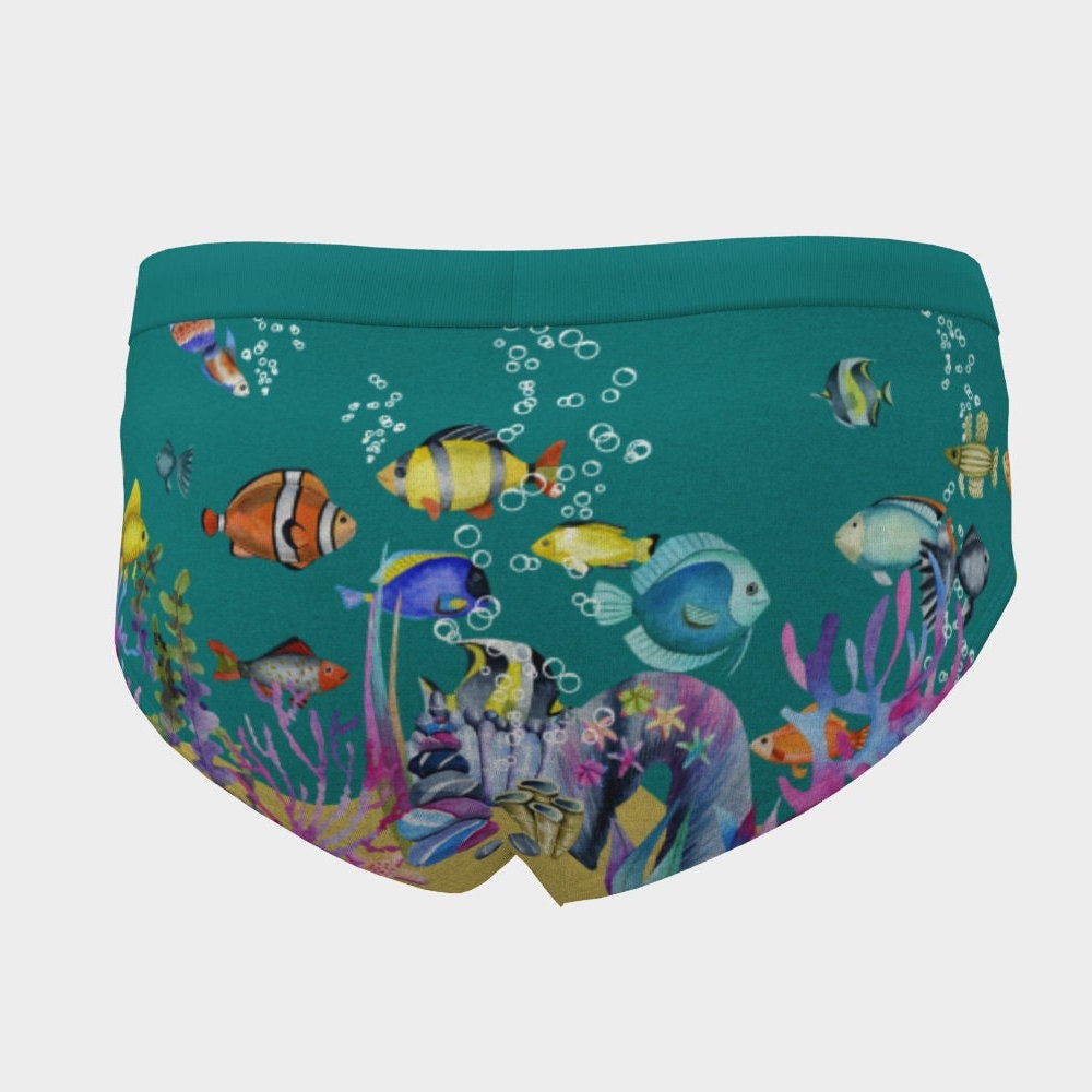 Womens Cheeky Briefs Sea Life Tropical Fish Underwear Knickers Panties ...