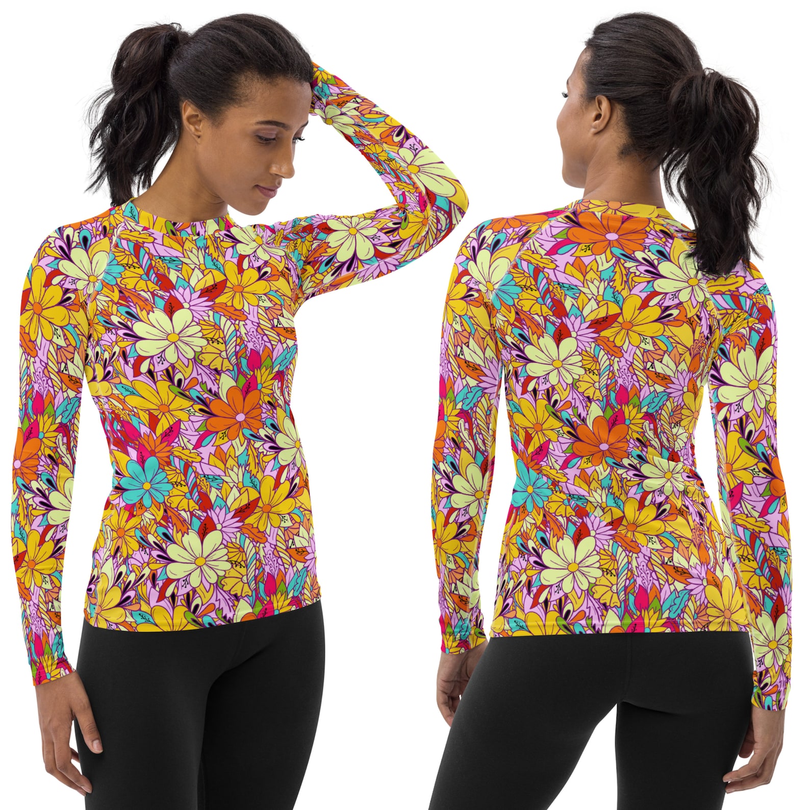 Women's Floral Rash Guard Sizes XS-XL - Etsy