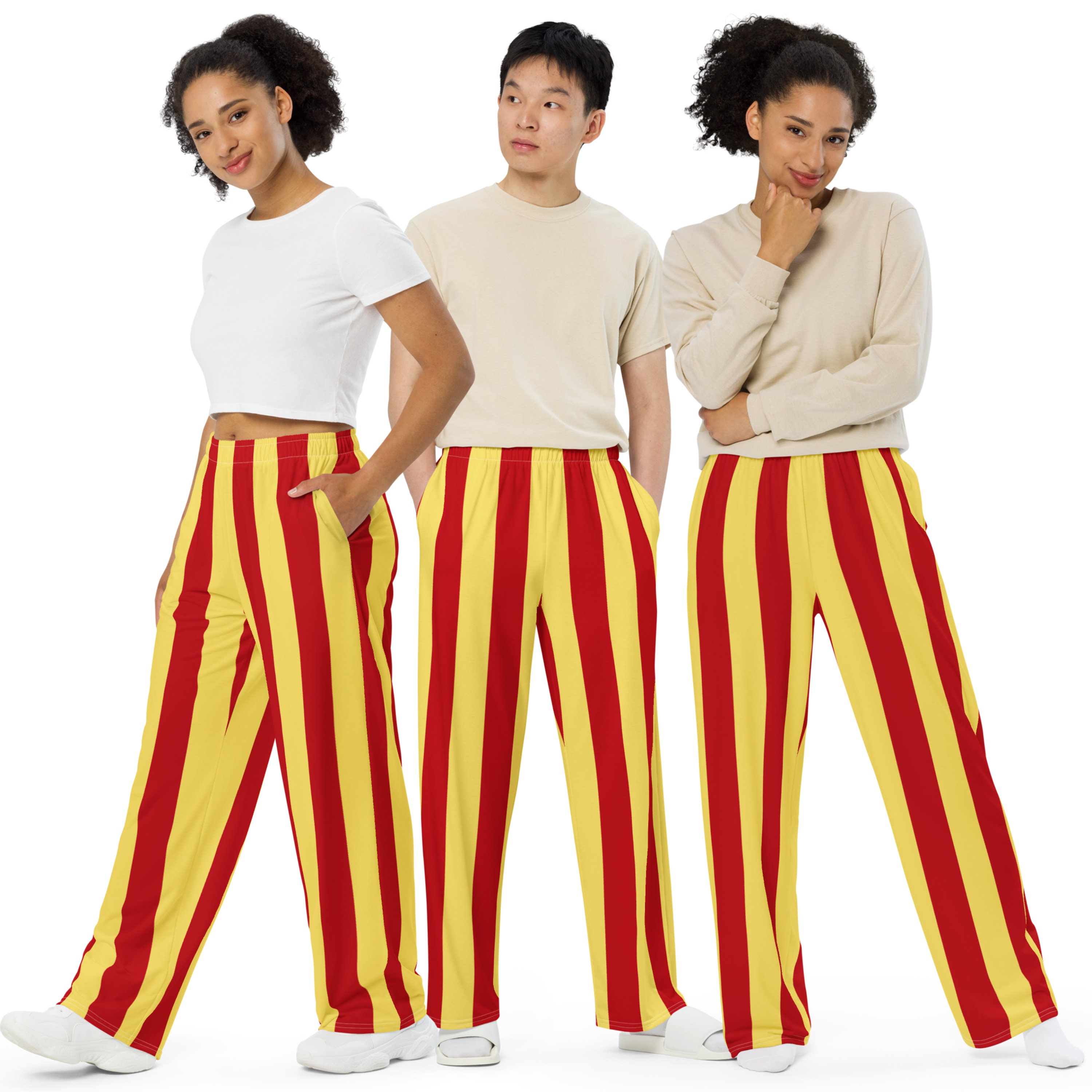 Carnival Circus Striped Unisex Wide Leg Pants Trousers. Sizes 2XS to ...