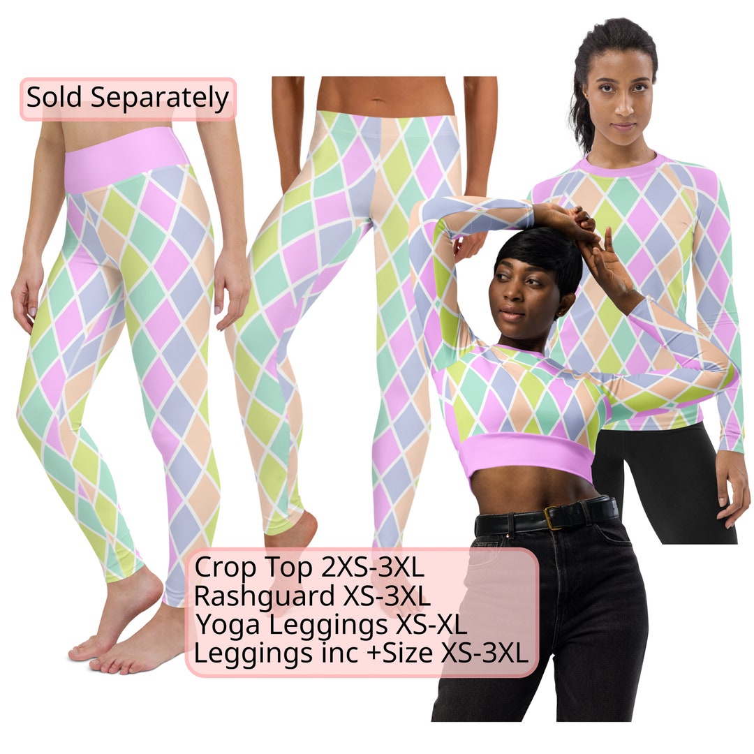 Harlequin Candy Pastel Womens Costume Cosplay Leggings, Yoga Leggings ...