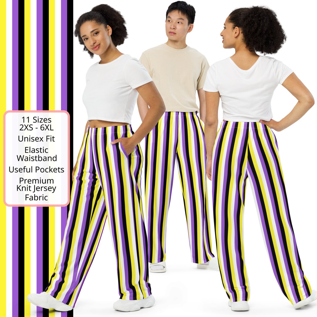 Non-binary Pants, Nonbinary Unisex Wide Leg Pants, Pride Month Gift ...