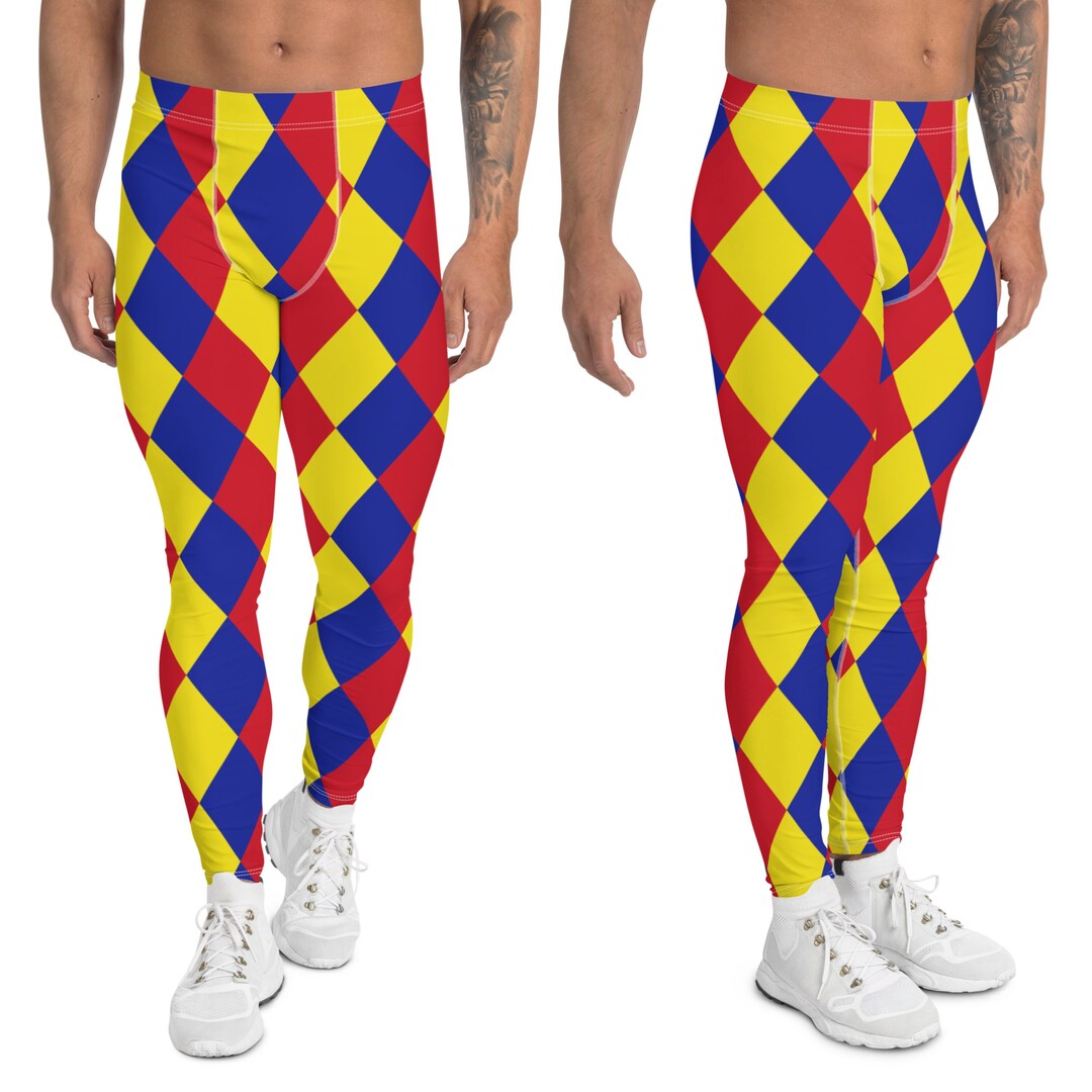 Harlequin Diamond Clowncore Circuscore Men's Leggings Meggings Sizes XS ...