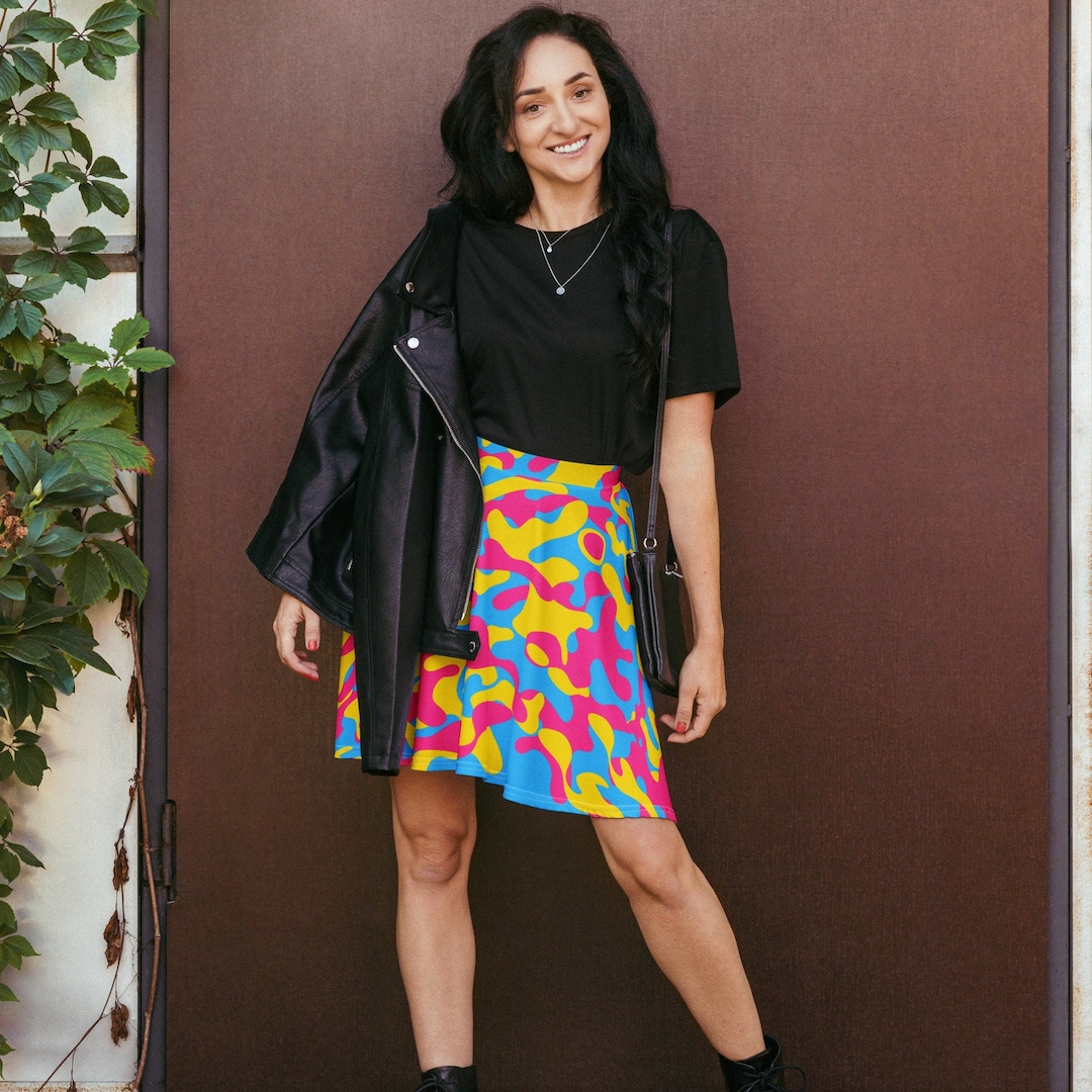Pansexual Camouflage Skater Skirt, Subtle Camo Pride Skirt, Pride LGBTQ ...