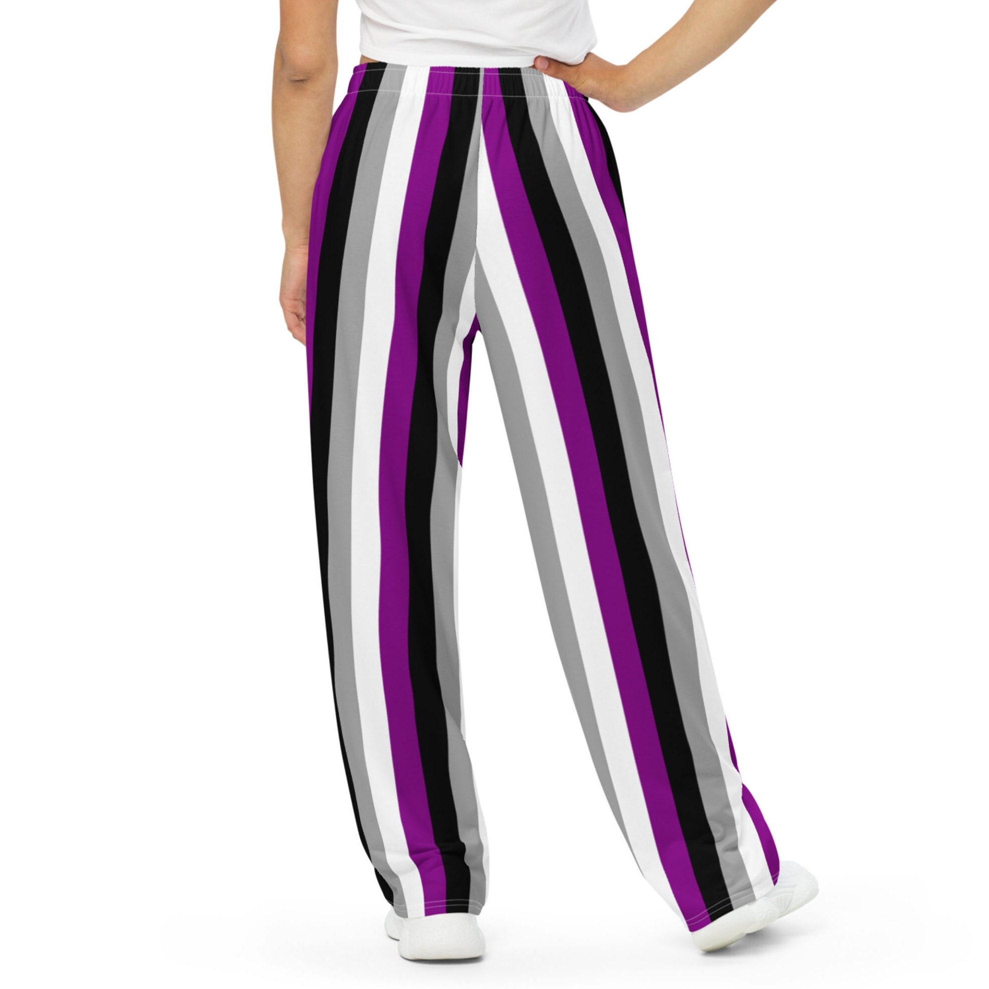 Asexual Pants, Asexual Pride Flag Trousers, Ace Unisex Wide Leg Pants ...