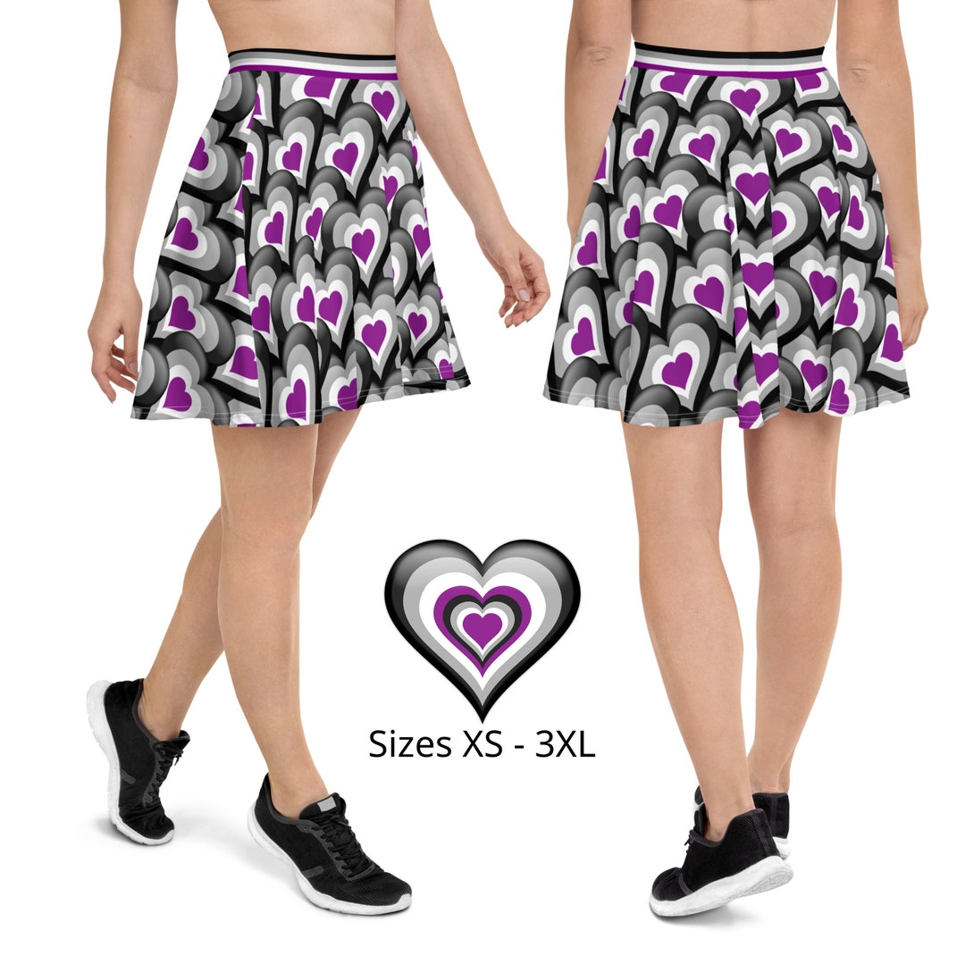 Asexual Skirt, Asexual Flag Color Skirt, Plus Size Skirt, ACE Skater ...
