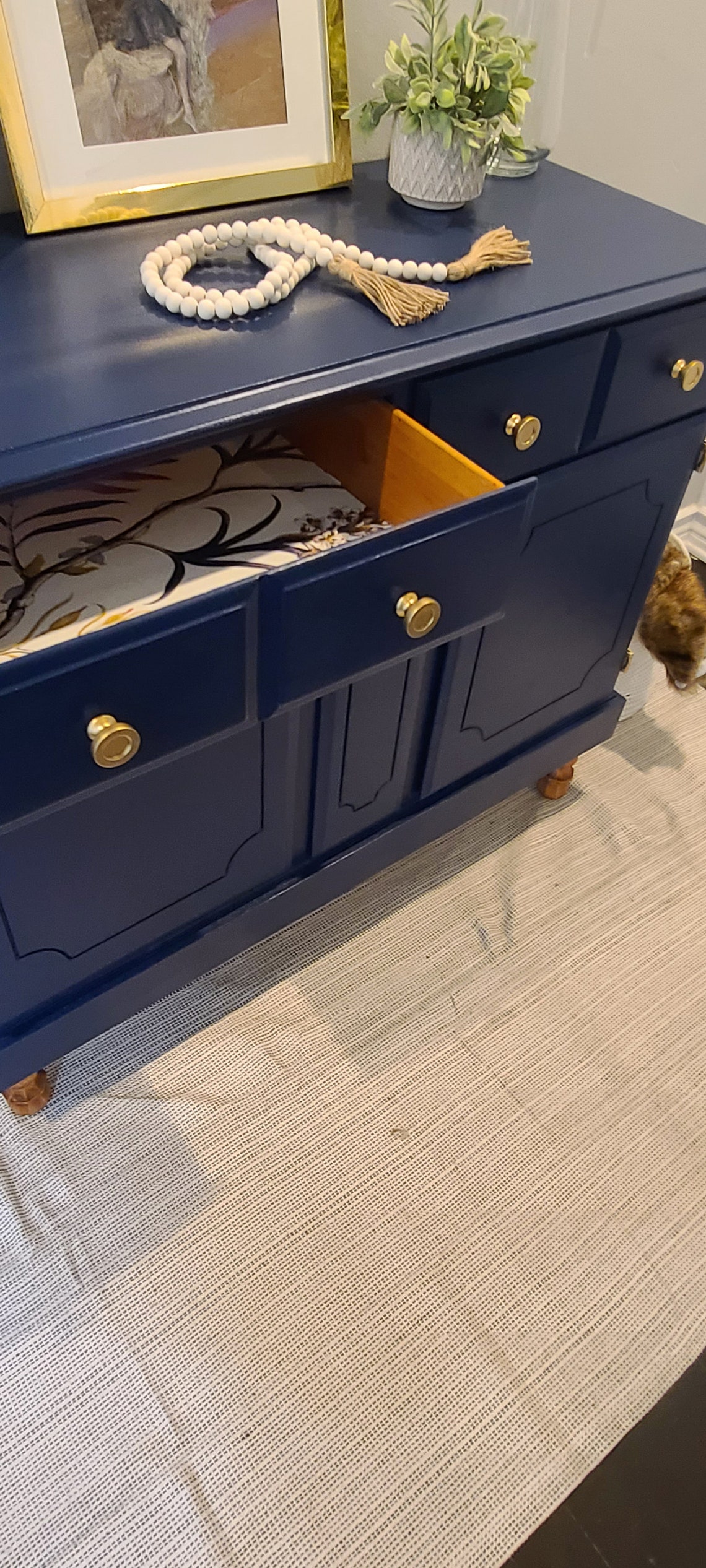 SOLD - Vintage Blue Console/sideboard - Etsy