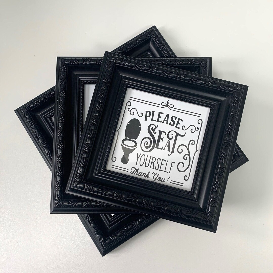 Toilet/wc/bathroom Sign Please Seat Yourself / Various Sizes - Etsy