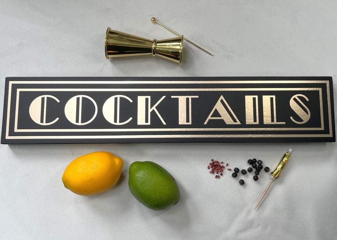 Large Wooden Cocktails Sign, Hangable, Wording Can Be Personalised, 15 ...