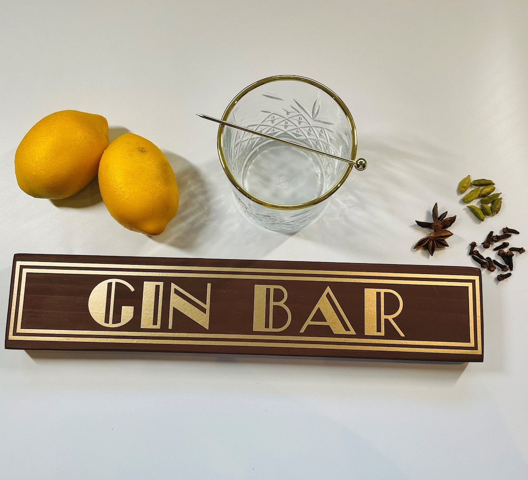 Large Wooden Gin Bar Sign, Hangable, Can Be Personalised, 15 Colours - Etsy