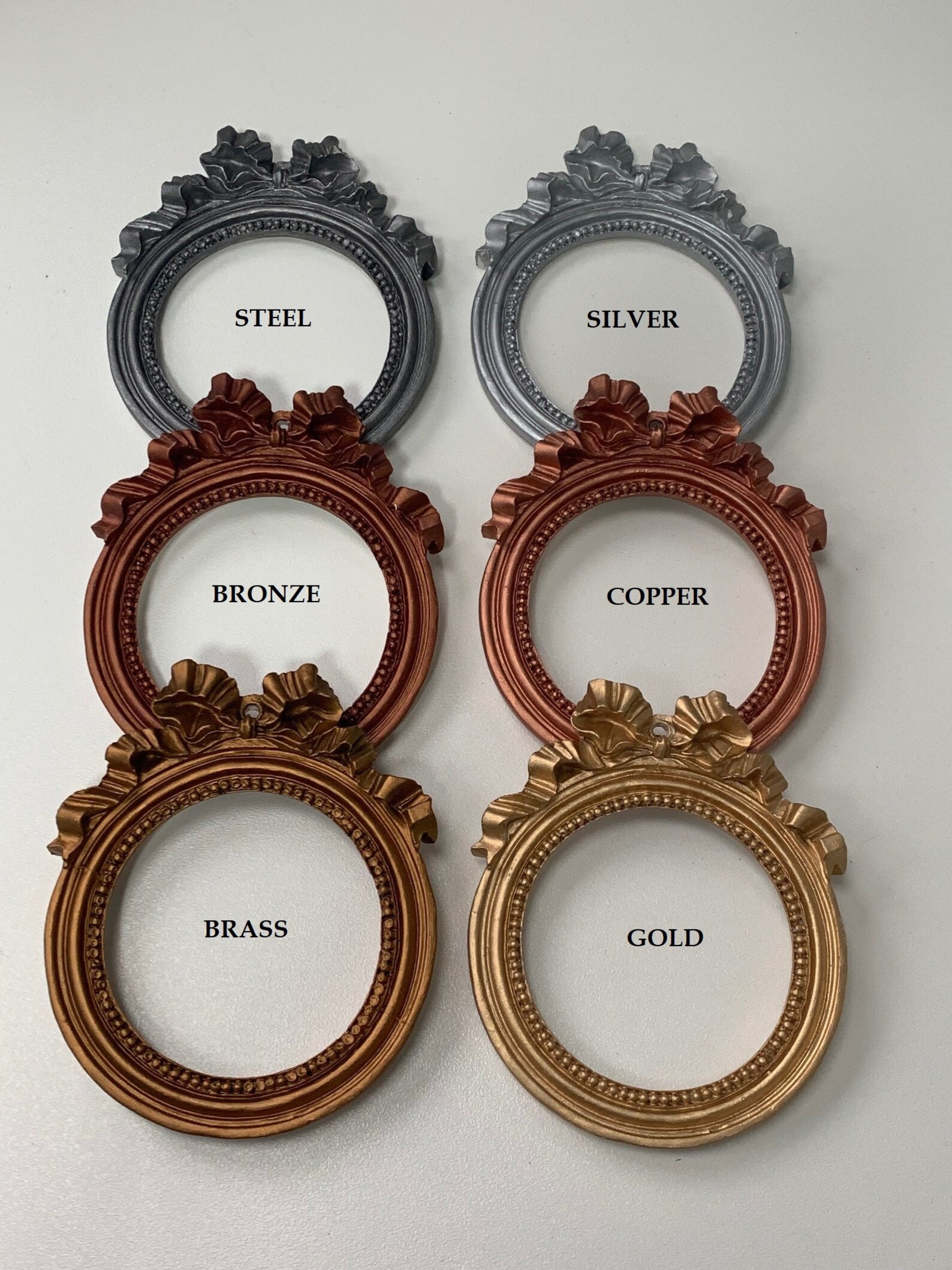 Miniature Round Plaster Frame in 6 Metallic Colours - Etsy