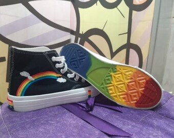 Rainbow High Tops | Etsy