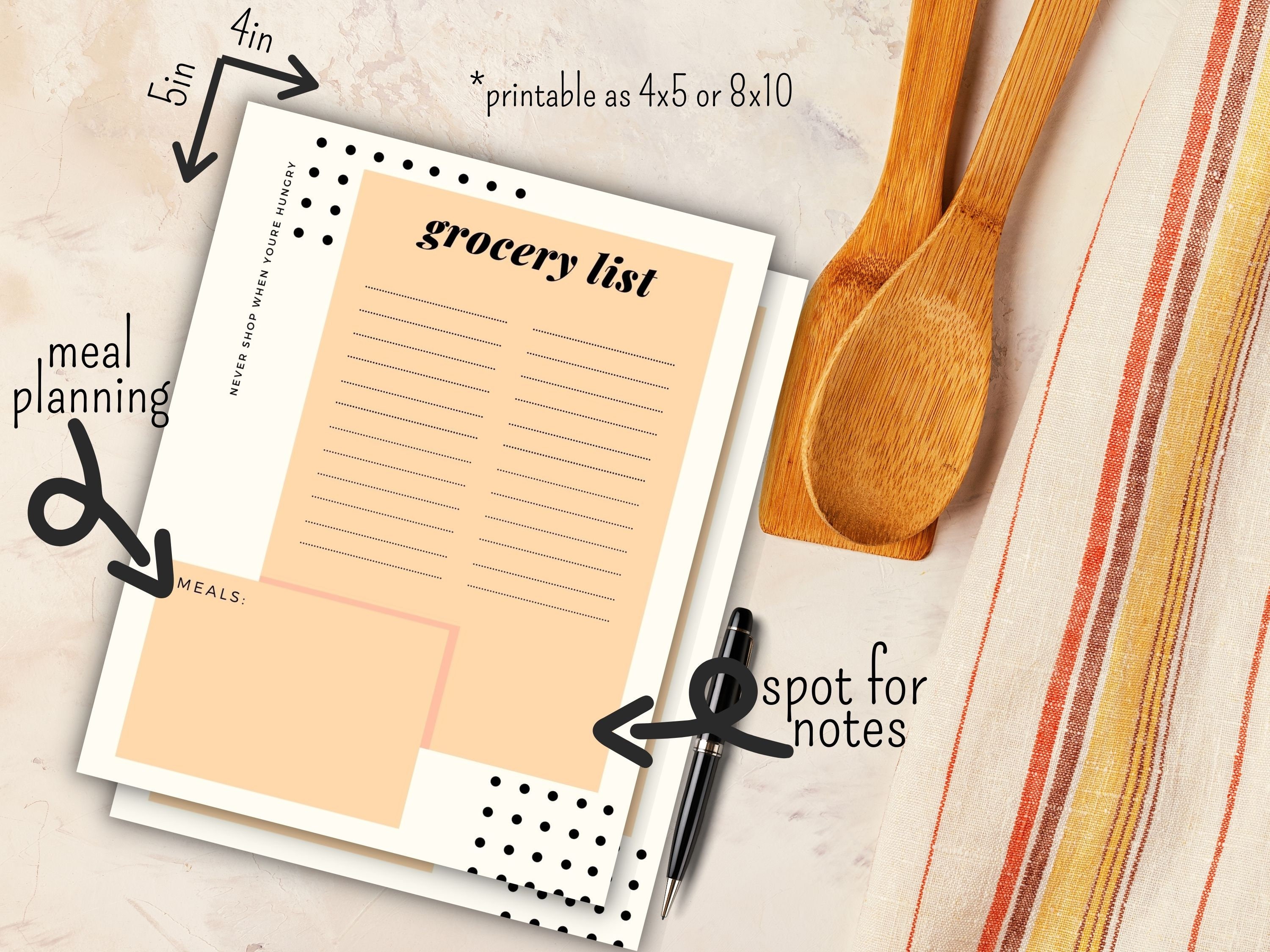 Simple Grocery List, Blank Grocery List, Shopping List, Meal Planner ...