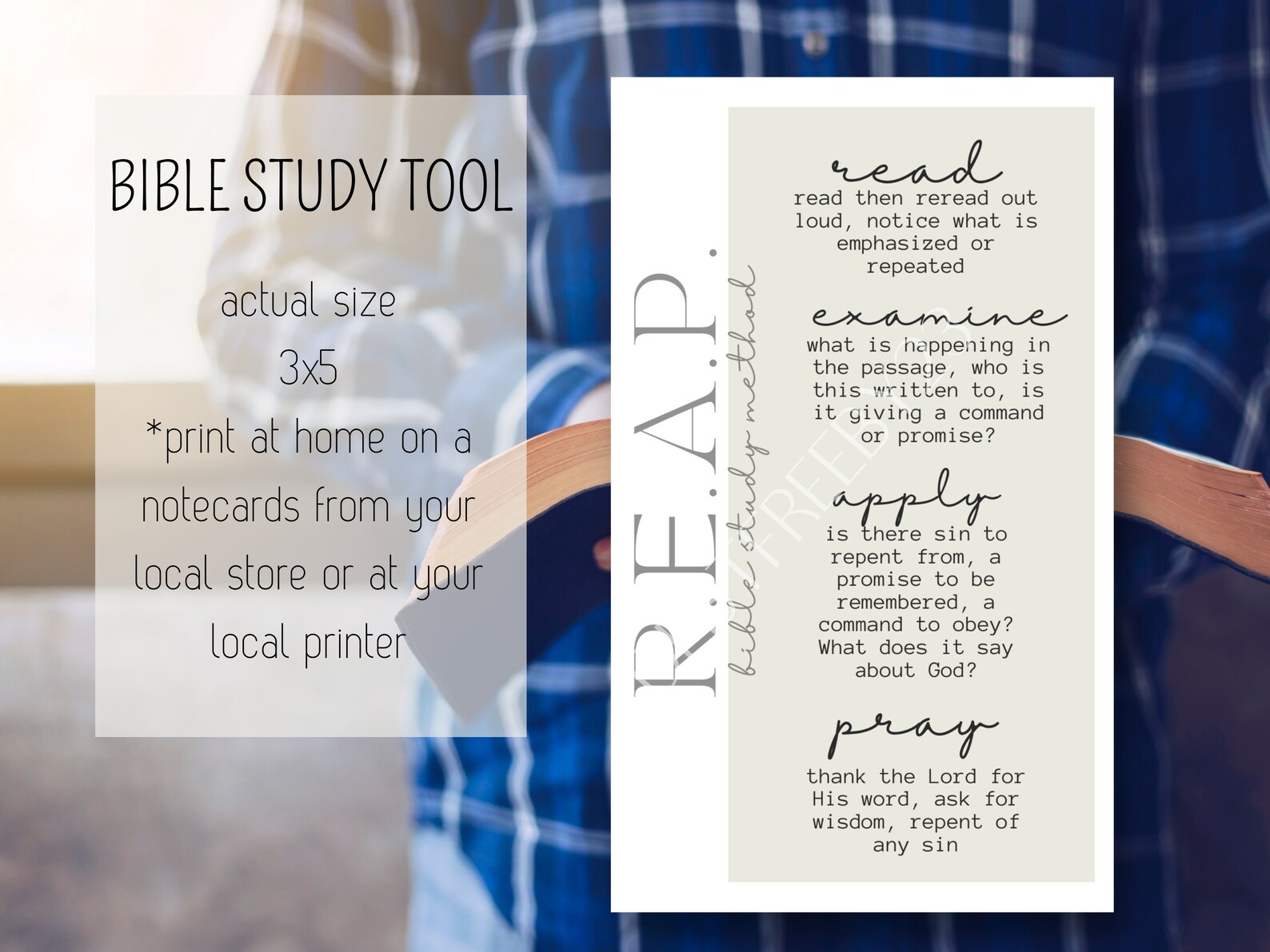 Bible Study Method Christian Study Tools Reap Bible Study - Etsy