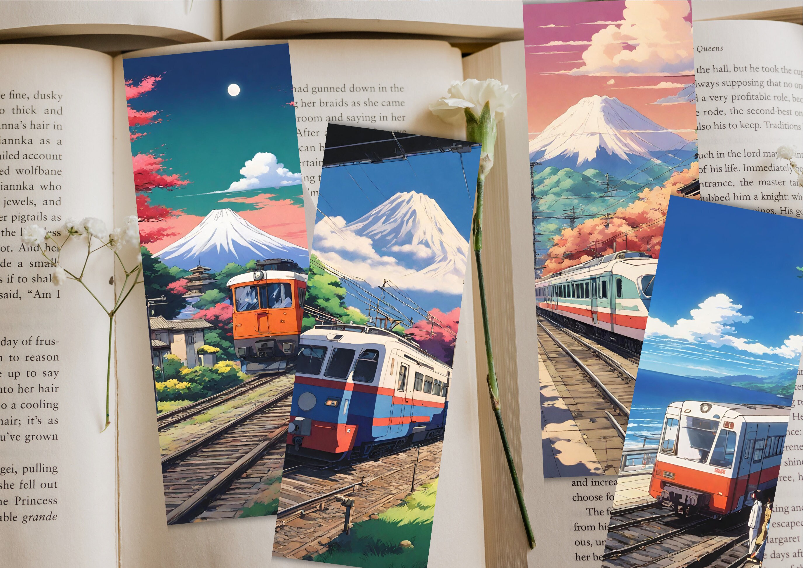 Japanese Bookmark, Japanese Train Printable Bookmarks, Papercraft ...