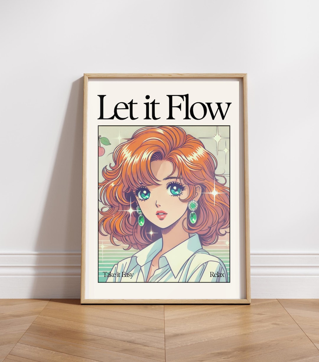 Retro Anime Girl Poster, Shoujo Poster, 90s Anime Poster, Juminocore ...