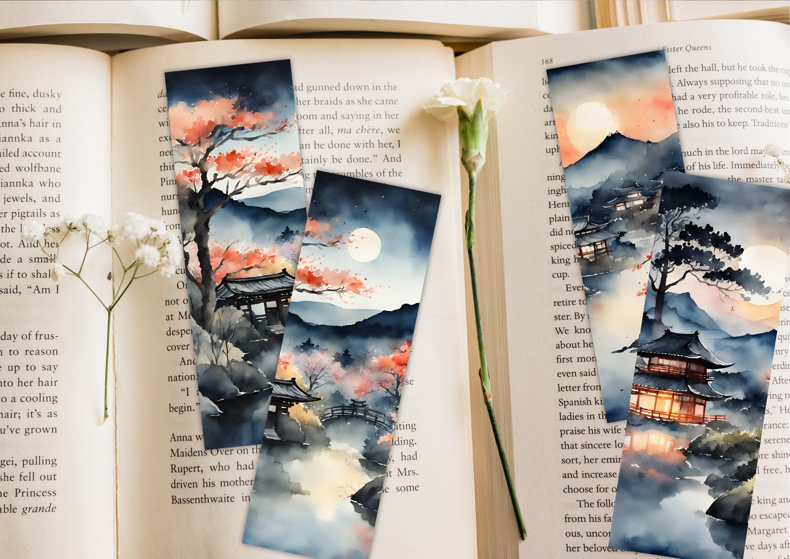 Japanese Landscape, Printable Bookmarks, Japan Edo Culture, Printable ...