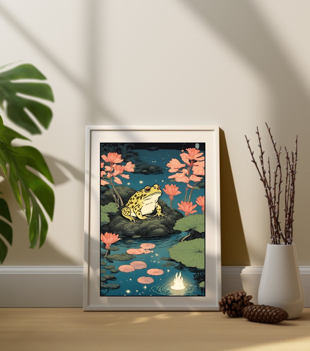 Frog Poster, Japanese Frog Print, Vintage Print, Japan, Frog and Toad ...