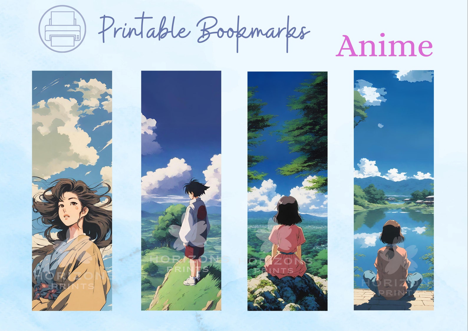 Anime Bookmark Printable, Japanese Gifts, Printable Bookmarks, Anime ...