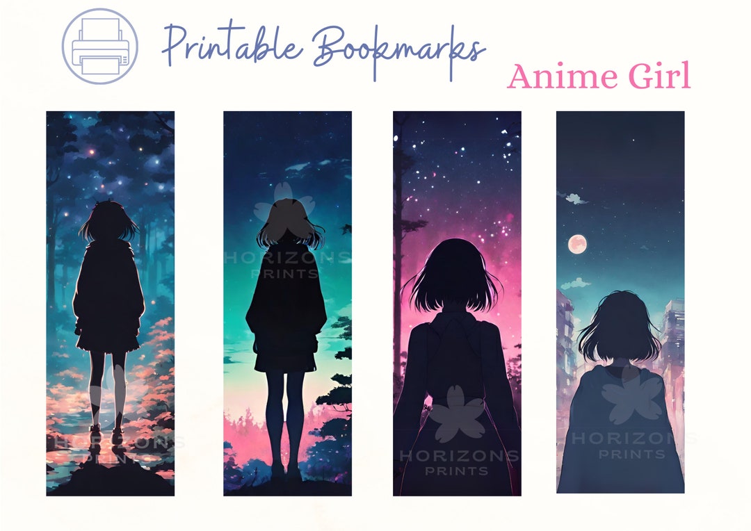 Anime Bookmark Printable, Japanese Gifts, Printable Bookmarks, Kawaii ...