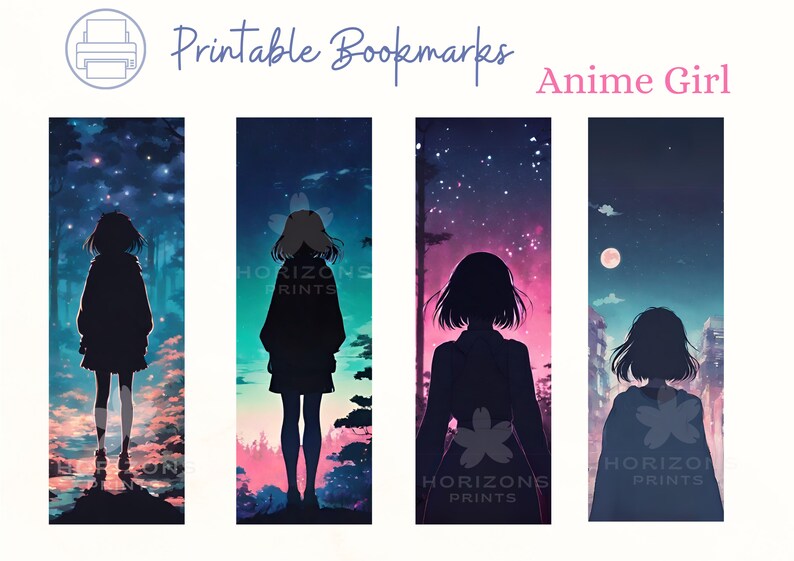Anime Bookmark Printable, Japanese Gifts, Printable Bookmarks, Kawaii ...