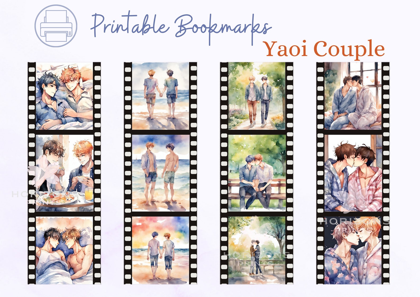Yaoi Bookmark, Yaoi Couple, BL Merch, Bara Yaoi, Boys Love Anime ...