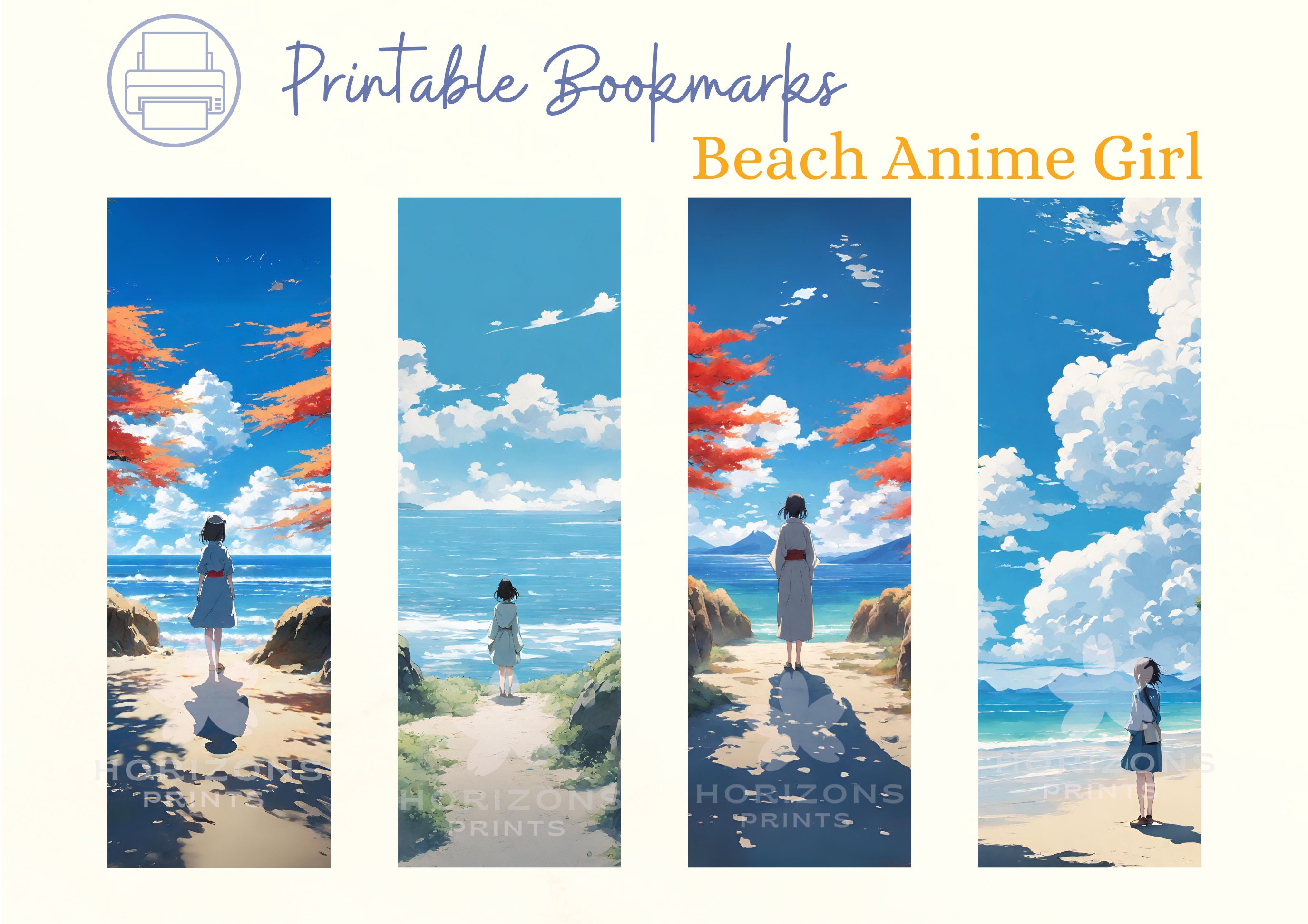 Anime Bookmark Printable, Shoujo Manga, DIY Bookmarks, Japanese ...