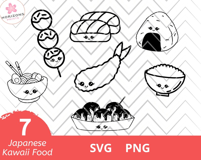 Kawaii, Food SVG Bundle, Dango, Sushi, Ramen, Svg, Cutecore, Cutting ...