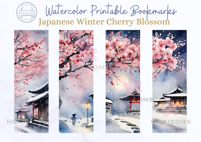 Watercolor Printable Bookmarks, DIY Bookmark, Cherry Blossom, DIY ...