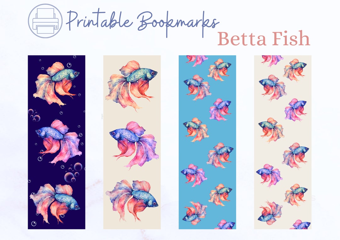 Betta Fish Bookmark, Betta, Ukiyo-e, Japanese, Printable Bookmarks ...
