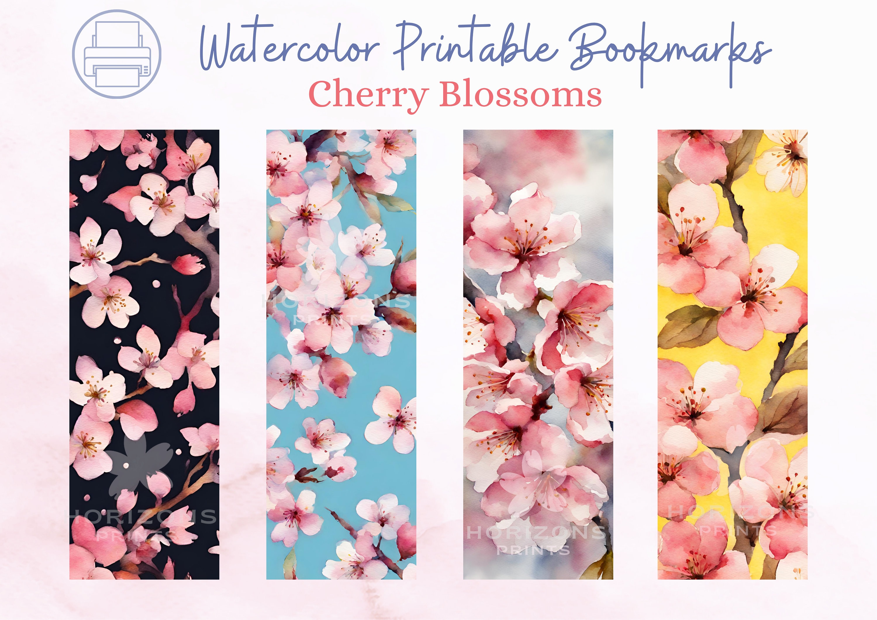 Cherry Blossom Bookmark, Printable Bookmarks, Sakura, Printable ...
