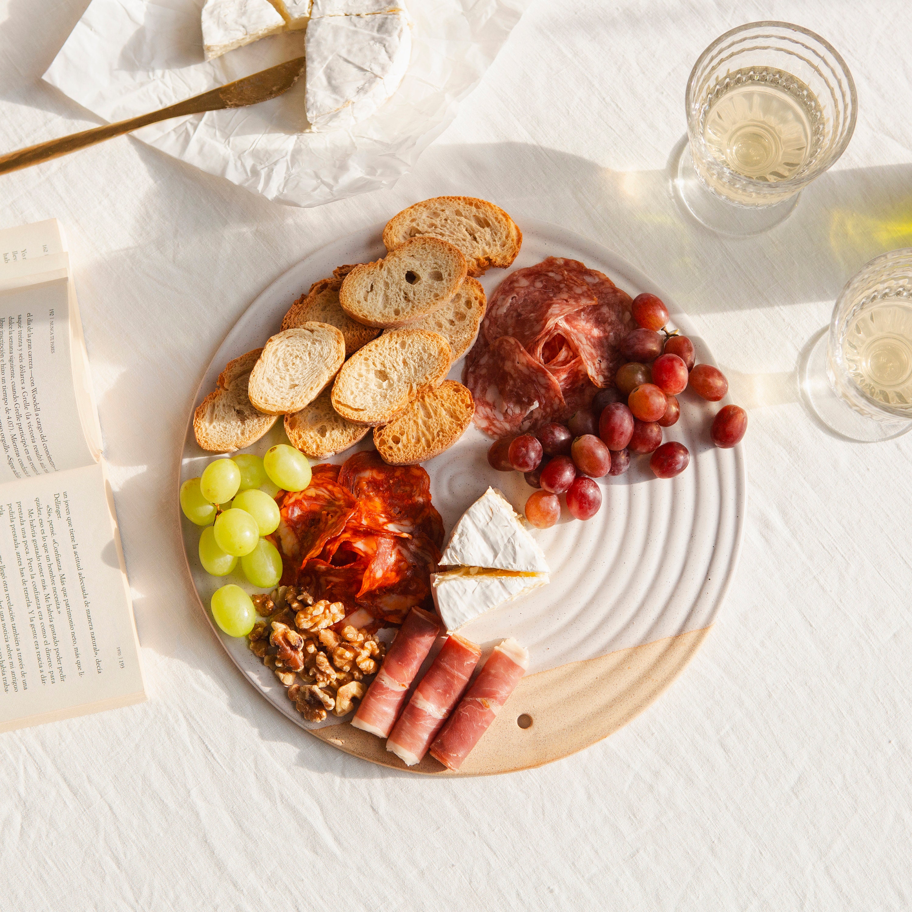 Ceramic Round Charcuterie Board 12 Cheese Board Set Meat and Cheese ...