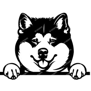 Akita Svg Akita Peeking Dog Commercial Breed Akita Inu Clipart Canine ...