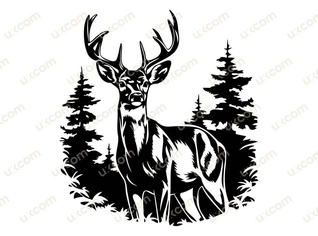 Deer in Woods Svg Cut File Cricut Deer Animals Cute Deer Daniel Tshirt ...