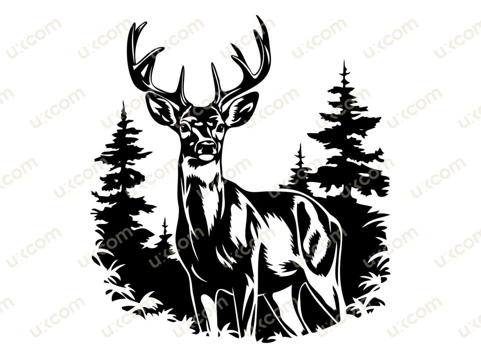 Deer in Woods Svg Cut File Cricut Deer Animals Cute Deer Daniel Tshirt ...