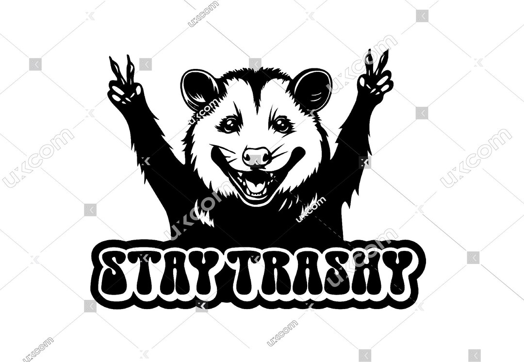 Opossum Svg Stay Trashy Peace Funny Possum Tshirt Commercial Cute ...