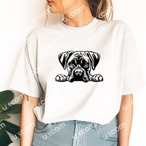 Boxer Peeking Svg Cute Boxer Svg Dog Boxer Breed Commercial Canine ...