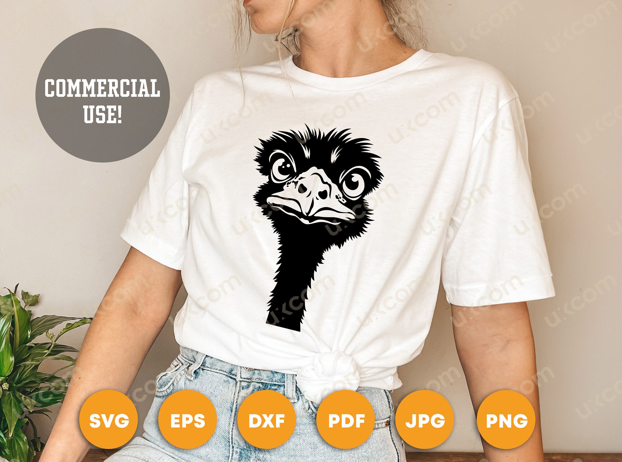 Emu Svg Clipart Ostrich Portrait Cut File Cricut Funny Emu Tshirt Mugs ...