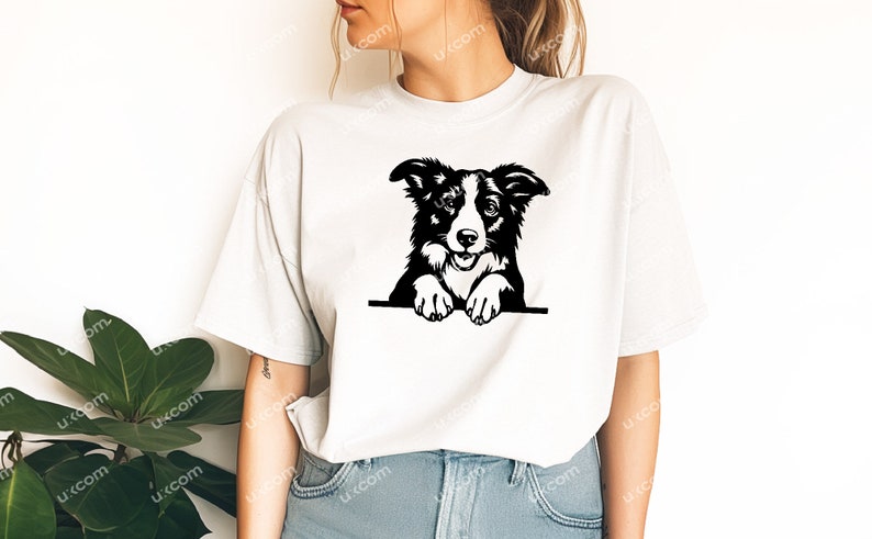Border Collie Peeking Dog Border Collie Svg Commercial Cute Puppy ...