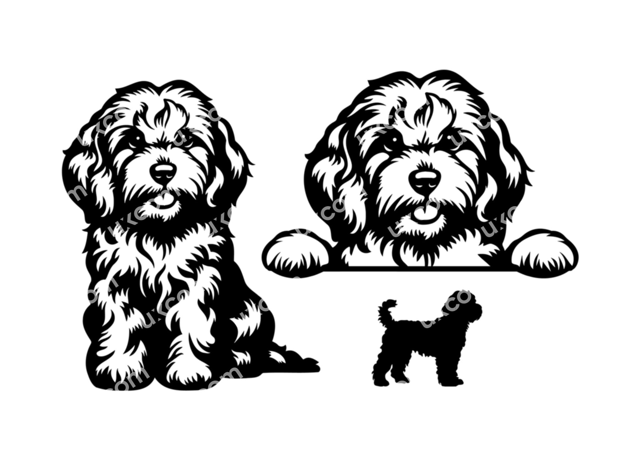 Cavapoo Peeking Svg Set 3 Cute Cavoodle Dog Doodle Mom Commercial Beed ...