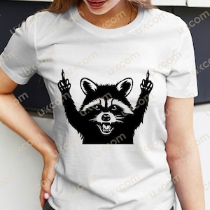 Raccoon Middle Finger Svg Funny Tshirt Commercial Angry Racoon Black ...