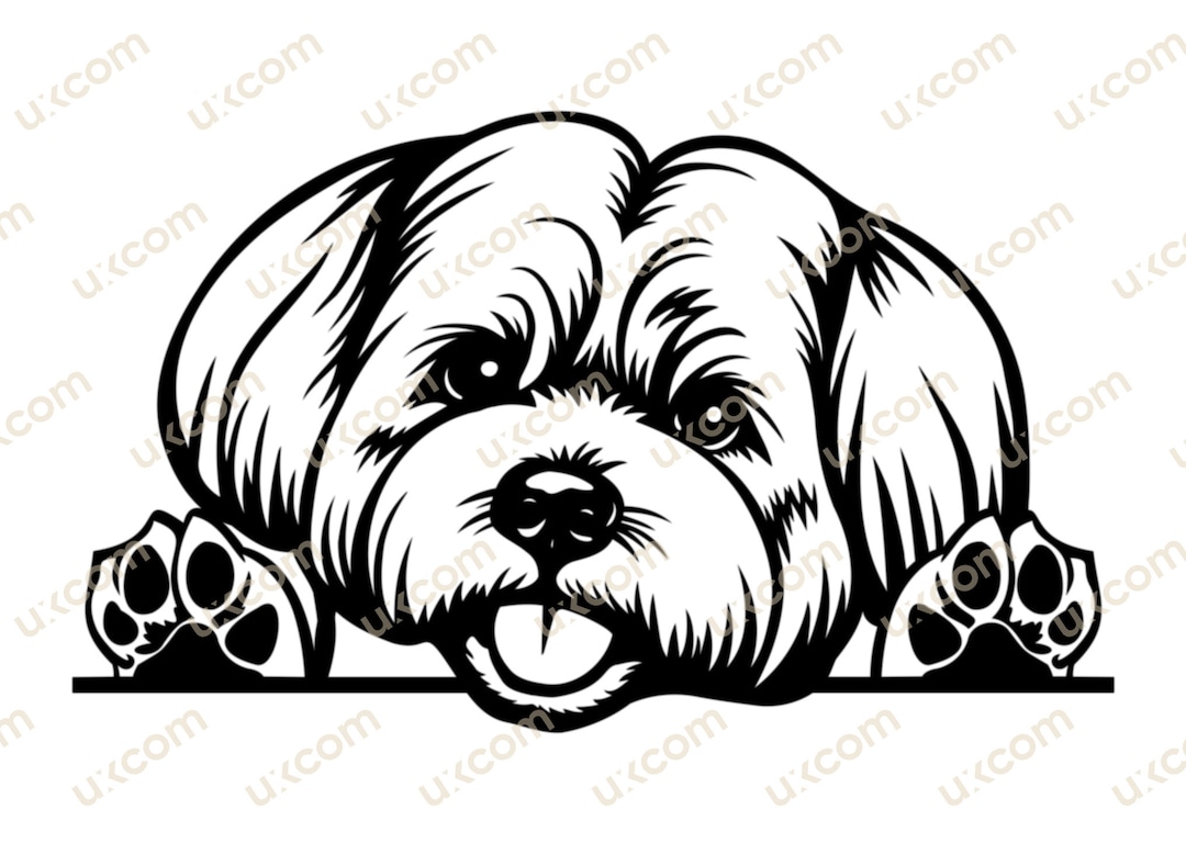 Maltese Svg Peeking Dog Bundle Commercial Happy Maltese Mom Pedigree ...