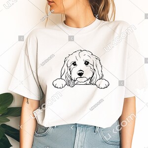Cavapoo Svg Cavapoo Peeking Dog Commercial Cute Cavapoo Puppy CNC Svg ...