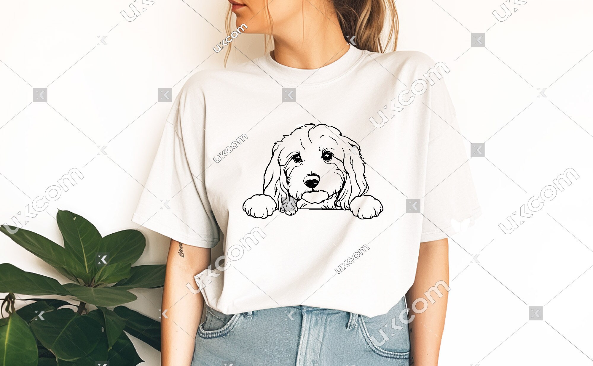Cavapoo Svg Cavapoo Peeking Dog Commercial Cute Cavapoo Puppy CNC Svg ...
