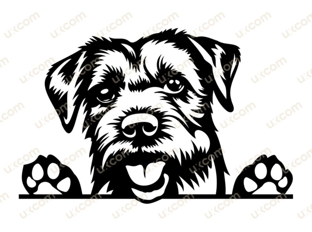 Border Terrier Peeking Dog Svg Happy Border Terrier Mom Commercial ...