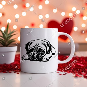 Pug Svg Pug Peeking Cute Pug Puppy Breed Commercial Pedigree Pug Canine ...