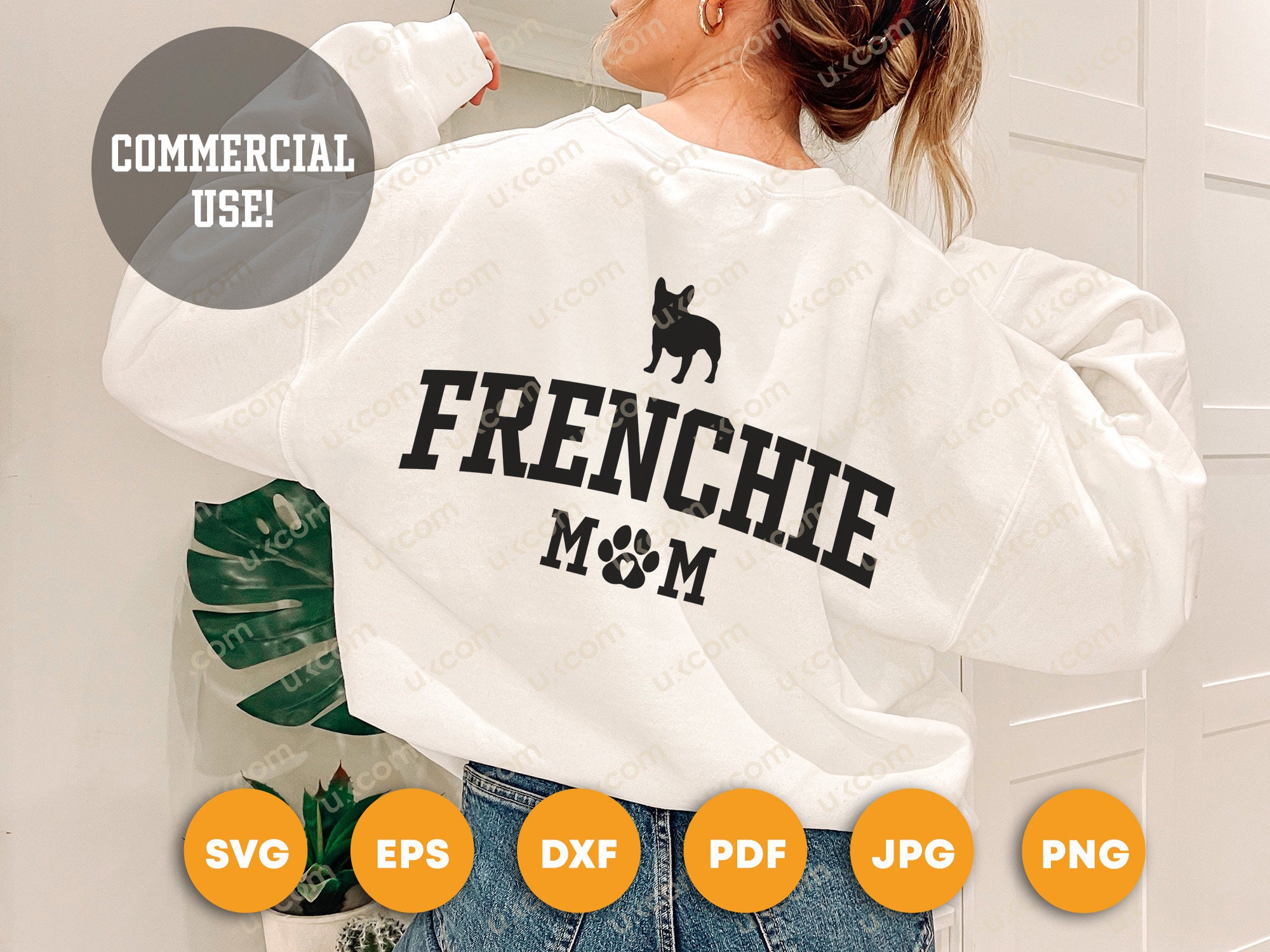 French Bulldog Svg Frenchie Mom Commercial Frenchie Tshirt Mama Love ...