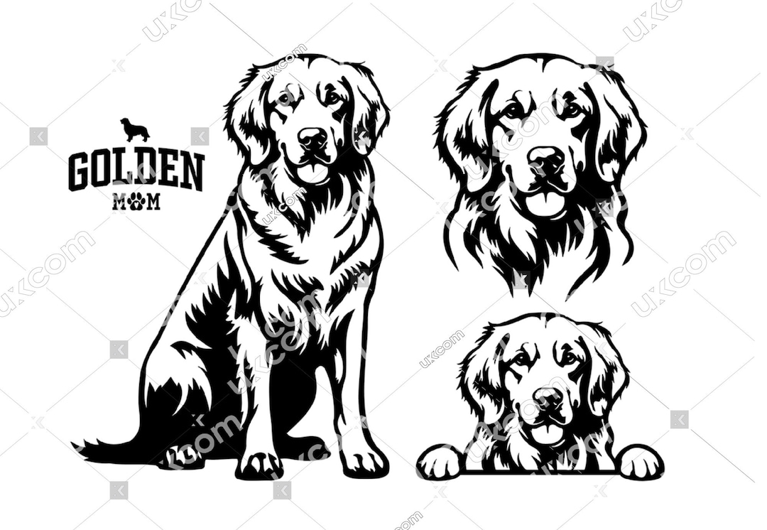 Golden Retriever Svg Set 4 Files Bundle Golden Mom Cute Golden ...